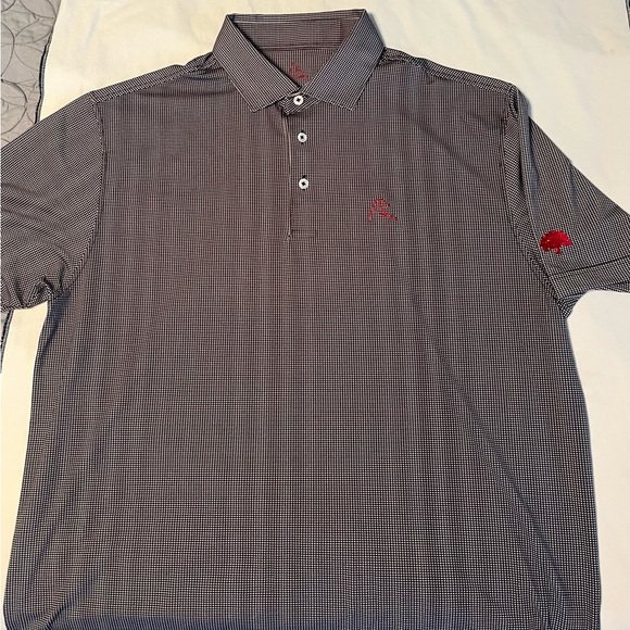 Shirts | Rhoback Mens Polo Golf Shirt With Black Herringbone Check ...